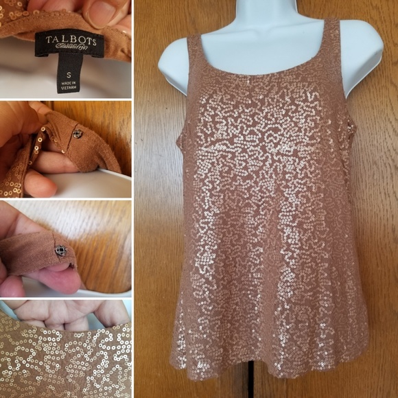 Talbots | Tops | Talbot Shimmery Bronze Tank Top Size Small | Poshmark